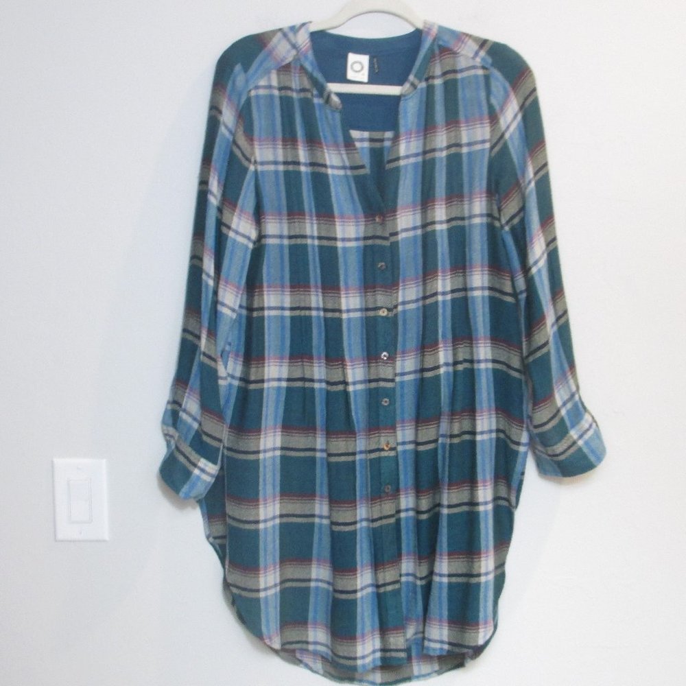 Anthropologie Akemi Kin Lucie Plaid Tunic Dress In Bl… - Gem